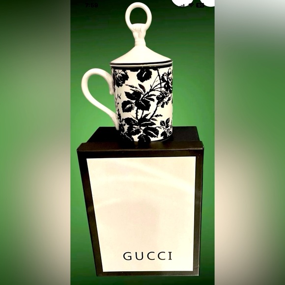 Gucci | Accents | Gucci Floral Lidded Handled Cupmug In Original Padded ...